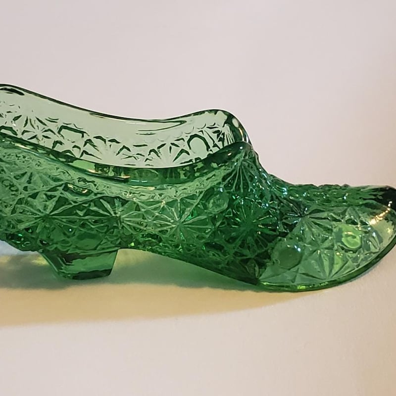 Green Glass Slipper - Etsy