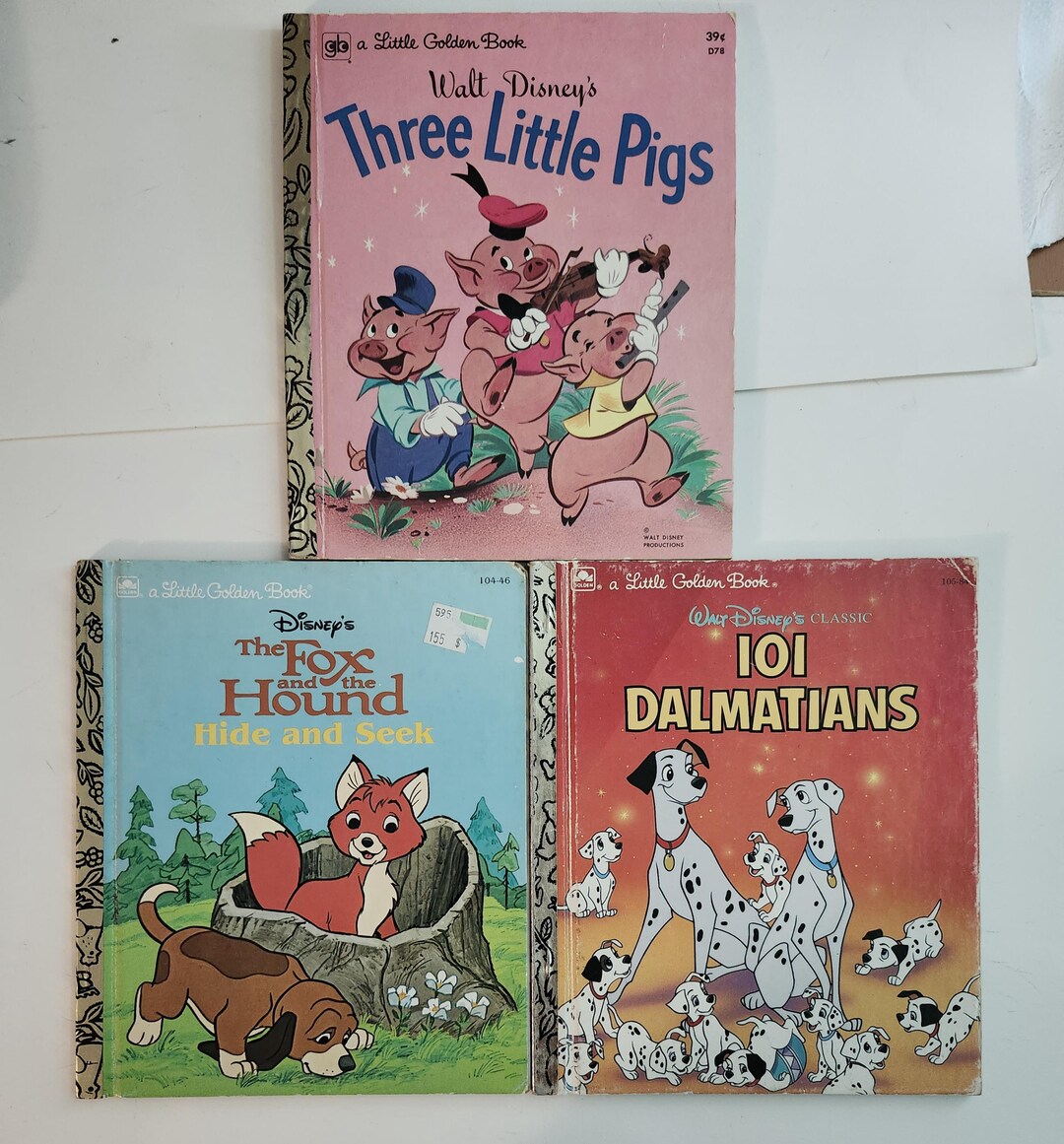 Vintage Walt Disney Little Golden Books - Three Little Pigs, the Fox ...