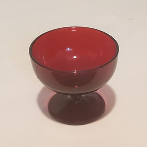 Vintage Red Glass Dessert Cup Dish - Etsy