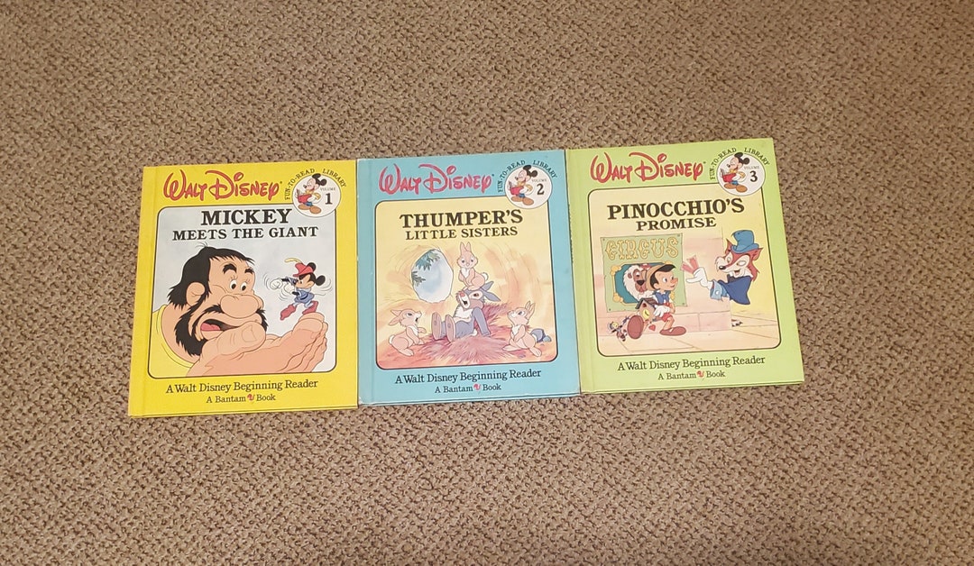 Vintage Walt Disney Beginning Reader Books - Volume 1, 2, 3 - Mickey ...
