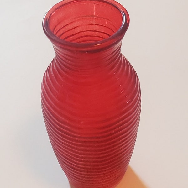 Red Glass Vases - Etsy