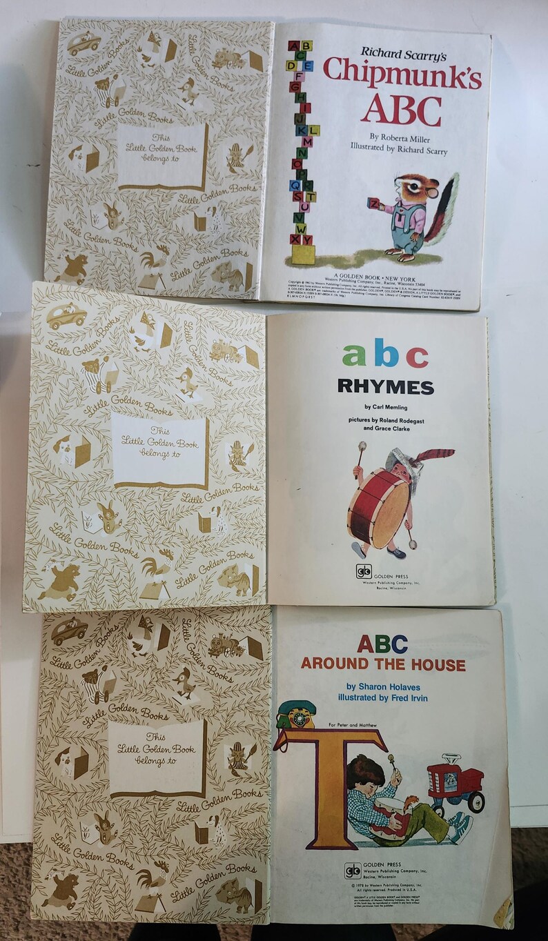 Vintage Little Golden Books - Richard Scarry's Chipmunk's ABC, ABC ...