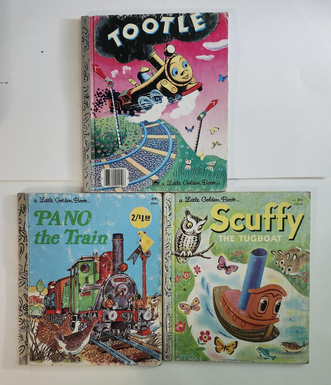Vintage Little Golden Book - Tootle, Pano the Train, Scuffy the Tugboat ...