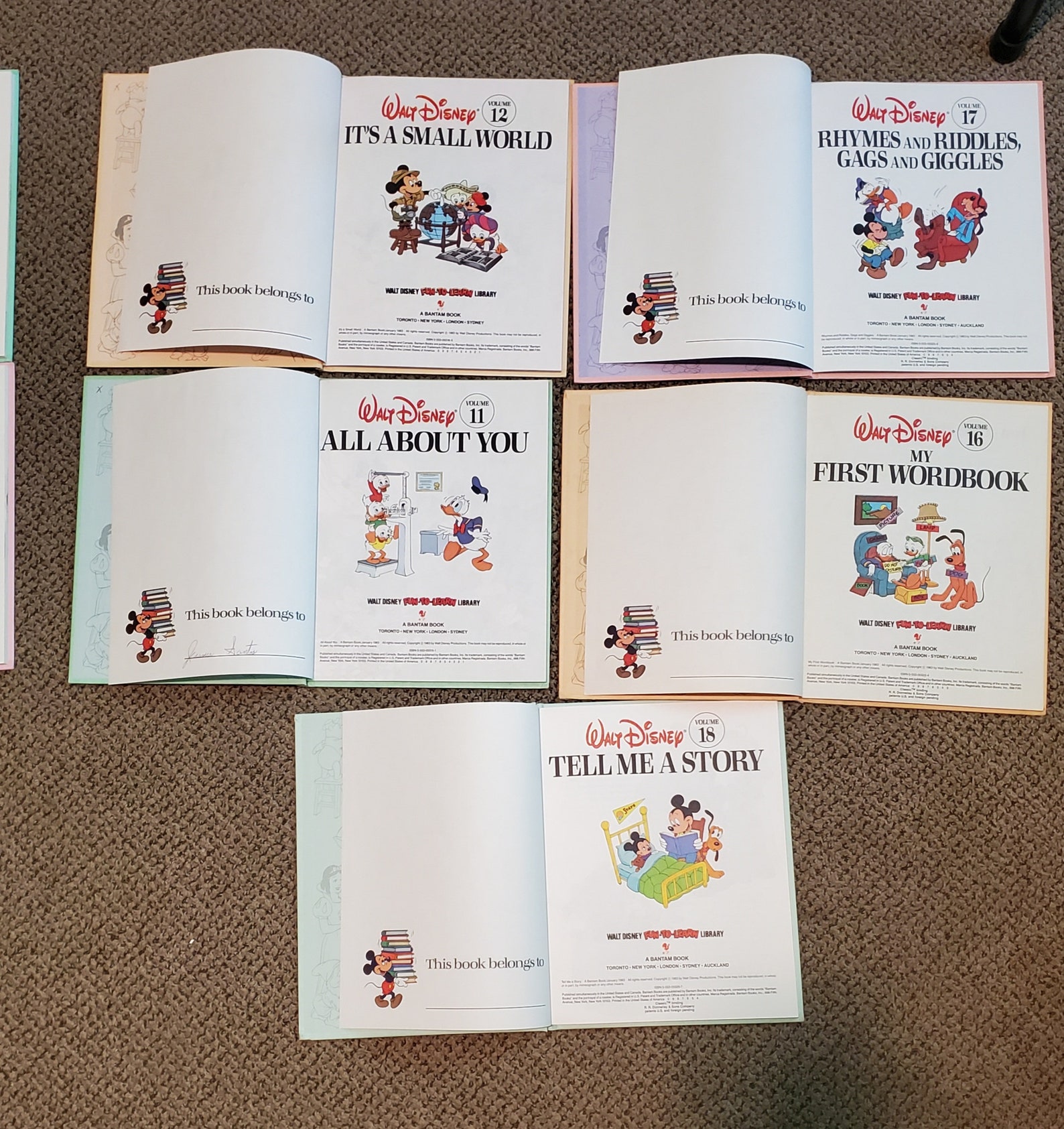 Vintage Walt Disney Fun to Learn Library Books, Bantam Books , 1983 - Etsy