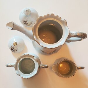 Vintage Lefton China Tea Set, White With Golden Wheat Pattern - Teapot ...