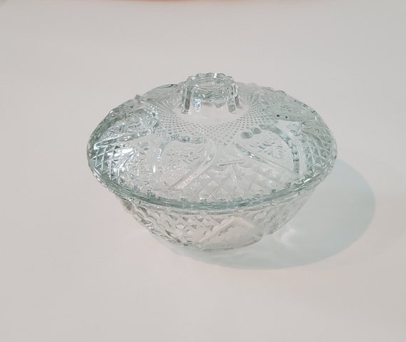 Vintage Clear Glass Candy Dish With Lid | Etsy