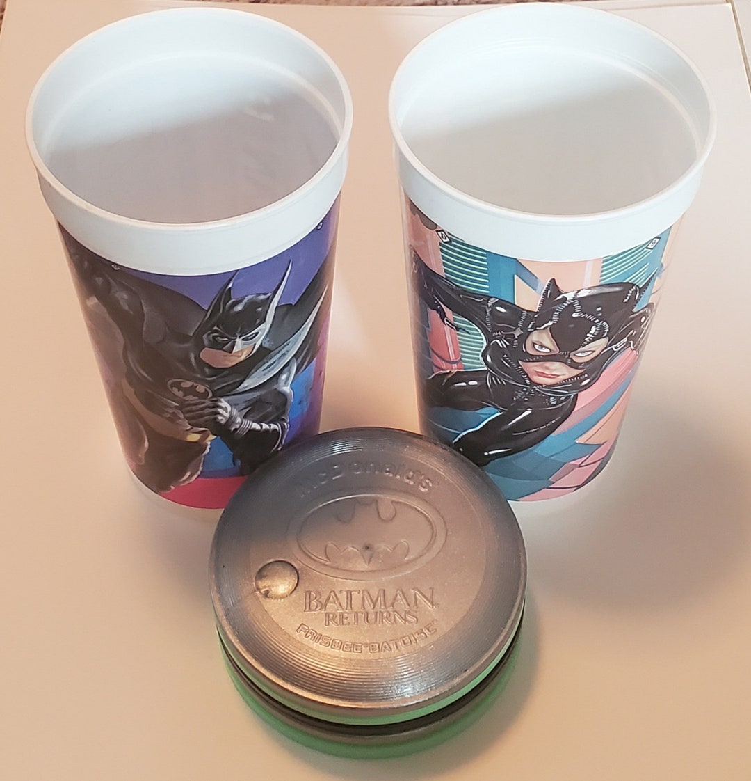 Vintage Mcdonalds Batman Returns Collector Cups, Batman and Catwoman ...