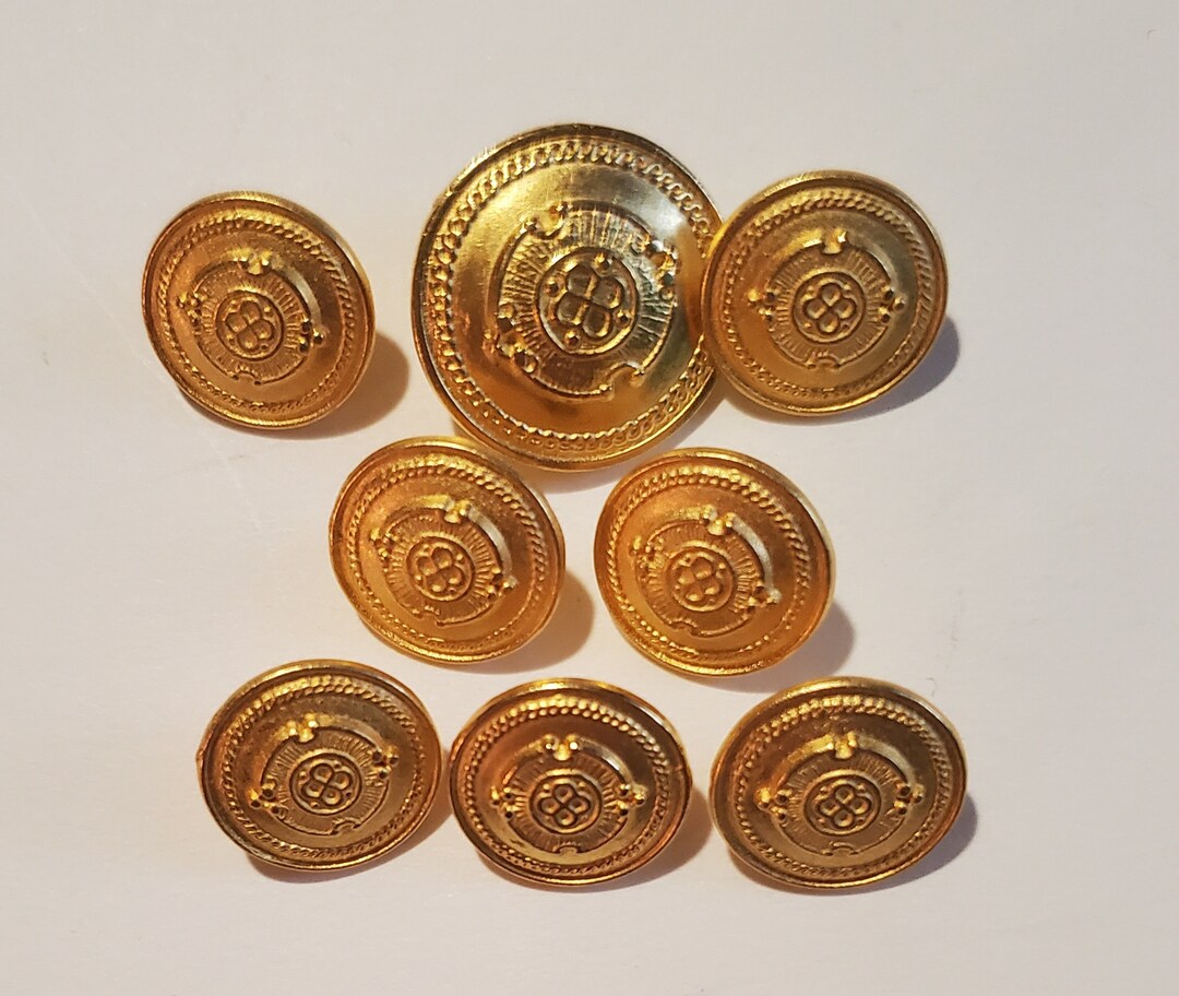 Vintage Gold Metal Buttons Lot, 8 Buttons - Etsy
