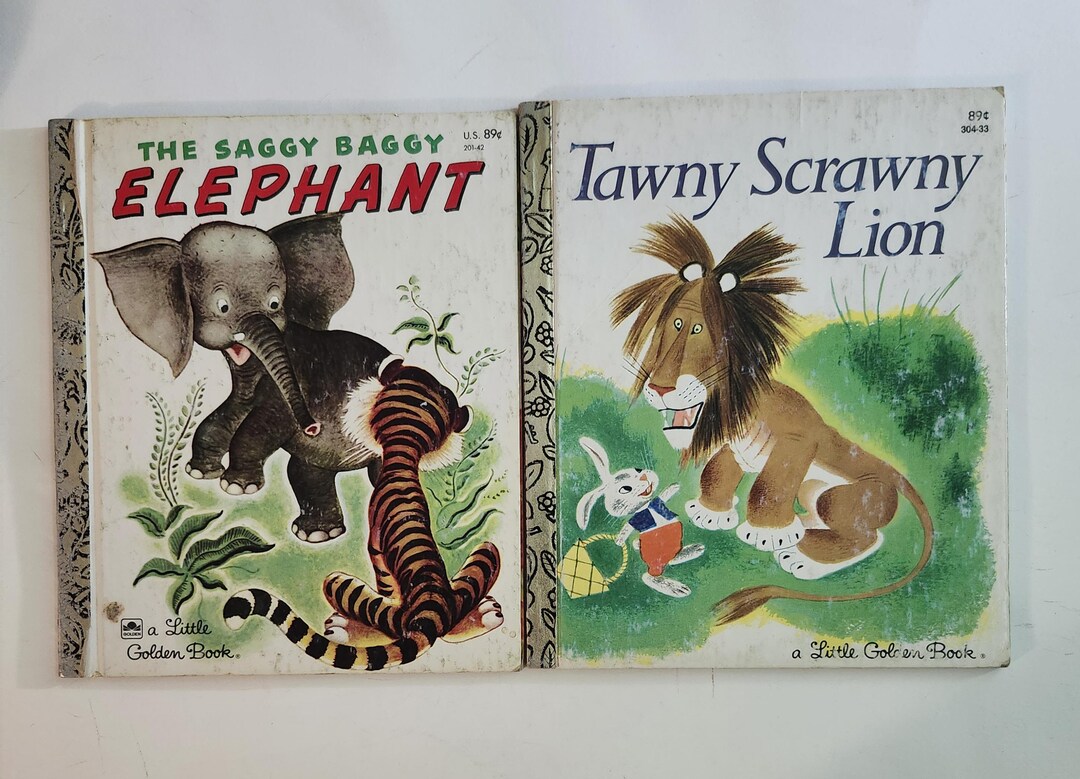Vintage Little Golden Books - the Saggy Baggy Elephant, Tawny Scrawny ...