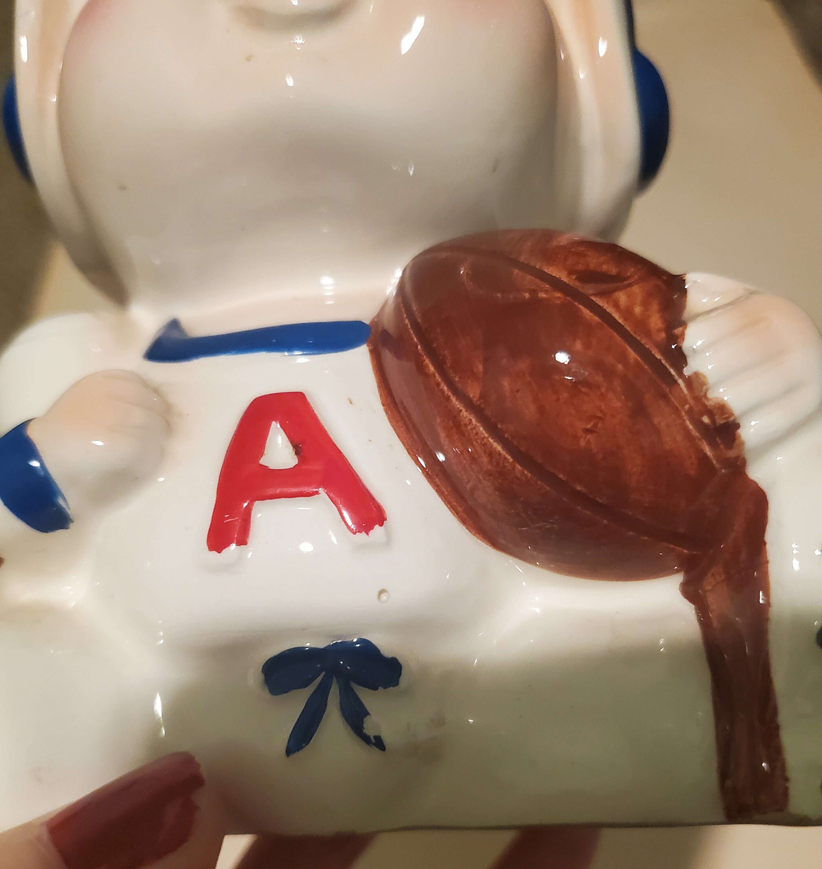 Vintage Ceramic Football Player Kid Bank Figurine - Etsy