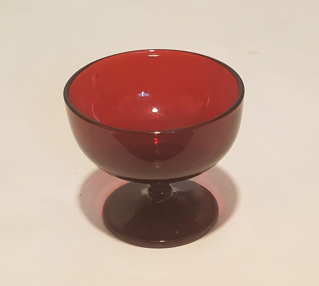 Vintage Red Glass Dessert Cup Dish - Etsy