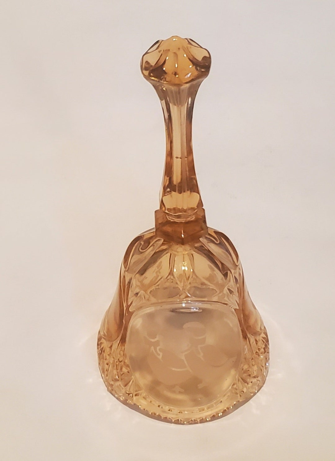 Vintage Pink Glass Bell, Ducks Pattern - Etsy