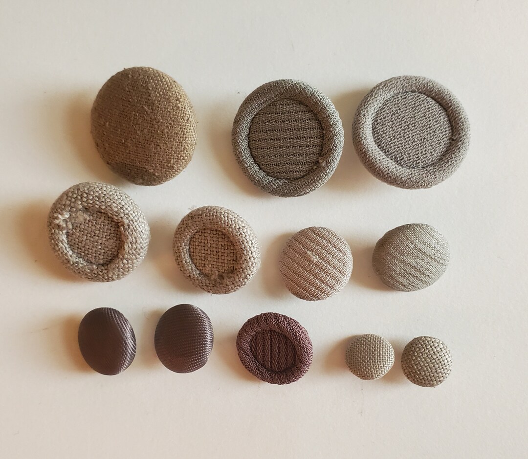 Vintage Gray Taupe Covered Buttons Lot, 12 Buttons - Etsy