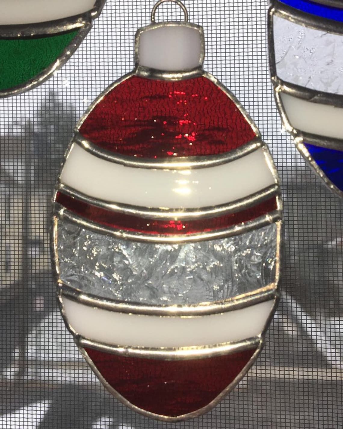 Stained Glass Christmas Tree Ornaments Decoration - Etsy