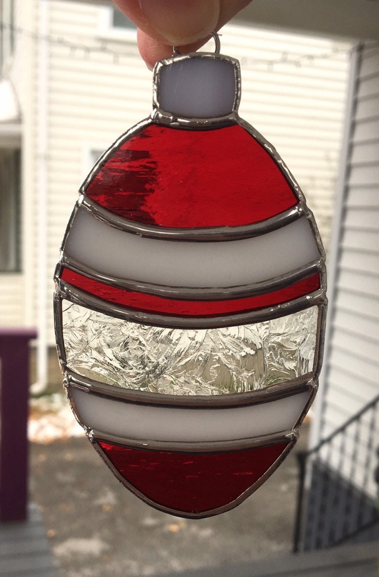 Stained Glass Christmas Tree Ornaments Decoration Etsy
