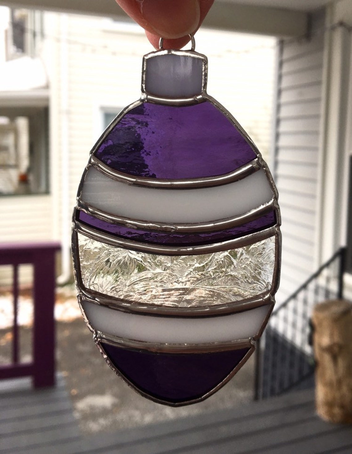 Stained Glass Christmas Tree Ornaments Decoration - Etsy