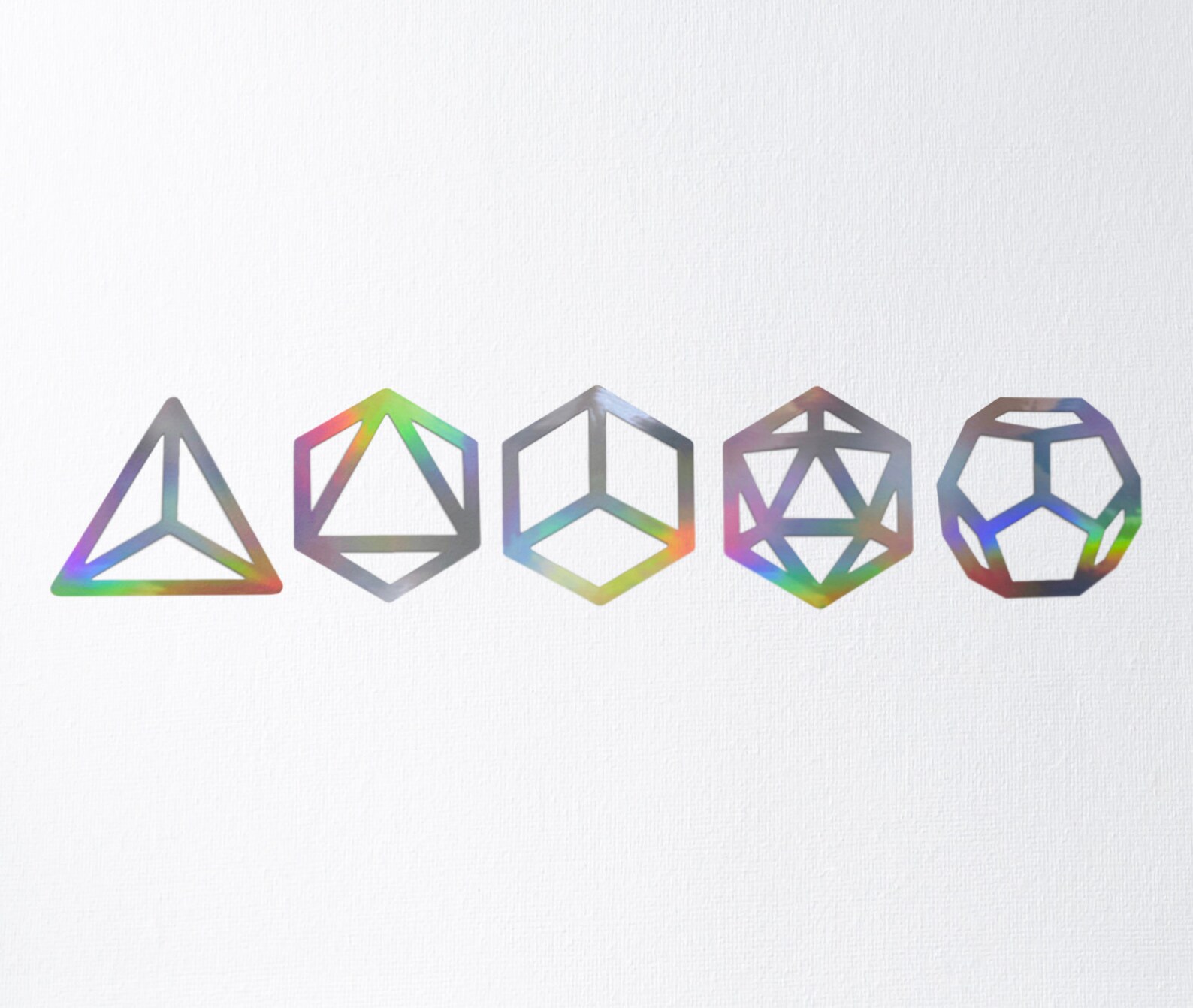 The Platonic Solids: Set of 5 Decals Rainbow Holographic - Etsy