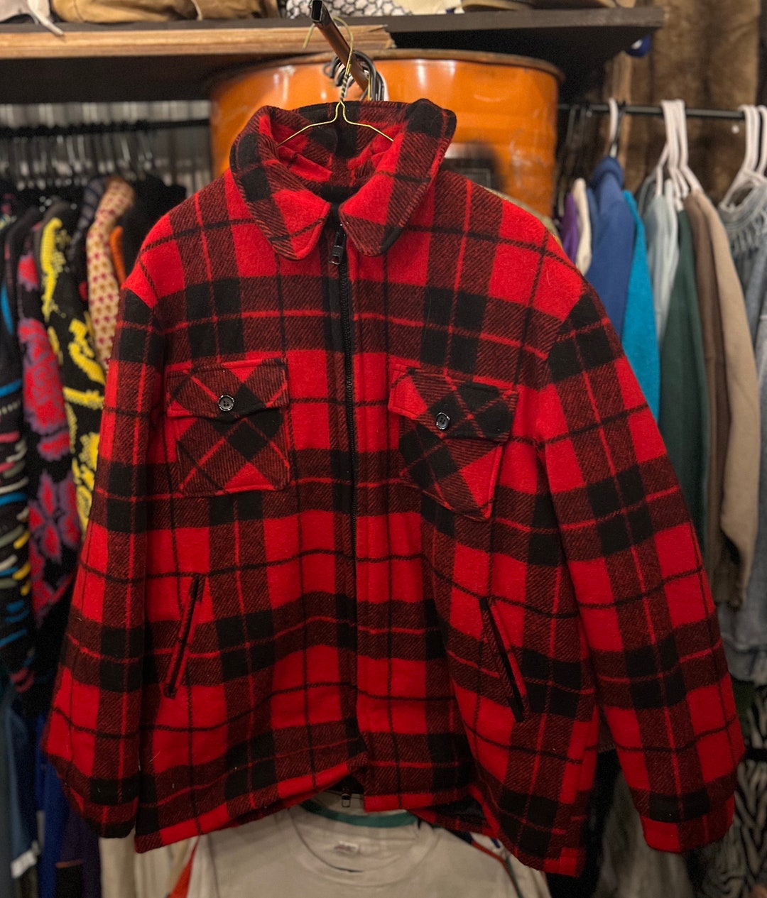 Vintage Woolrich Red and Black Lumberjack - Etsy