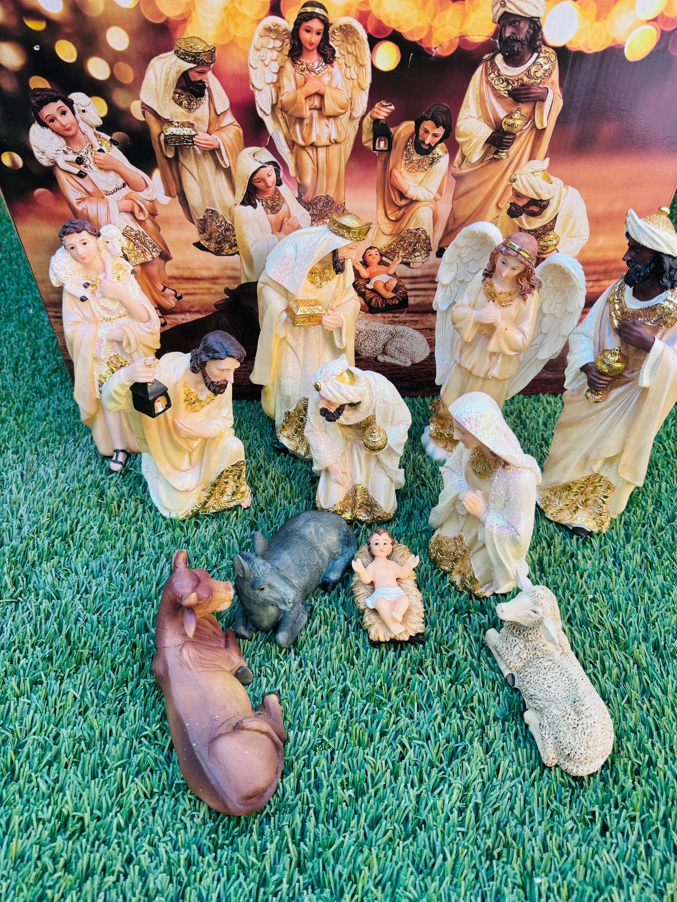 Large Nativity Scene Set: 11-piece Polyresin Figurines, 8" Scale - Etsy