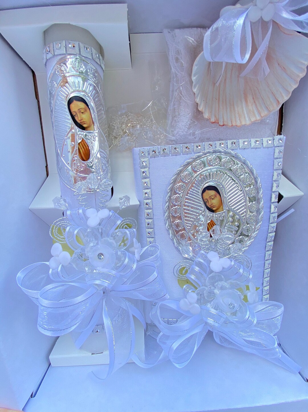 5pcs Baptism Candle Set Boy/girl Set De Velas Para Bautizo Christening ...