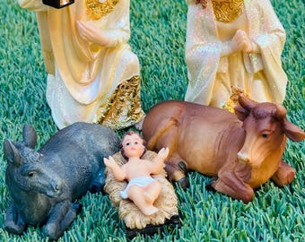 Large Nativity Scene Set: 11-piece Set Nacimiento Navideño (9” Figures ...