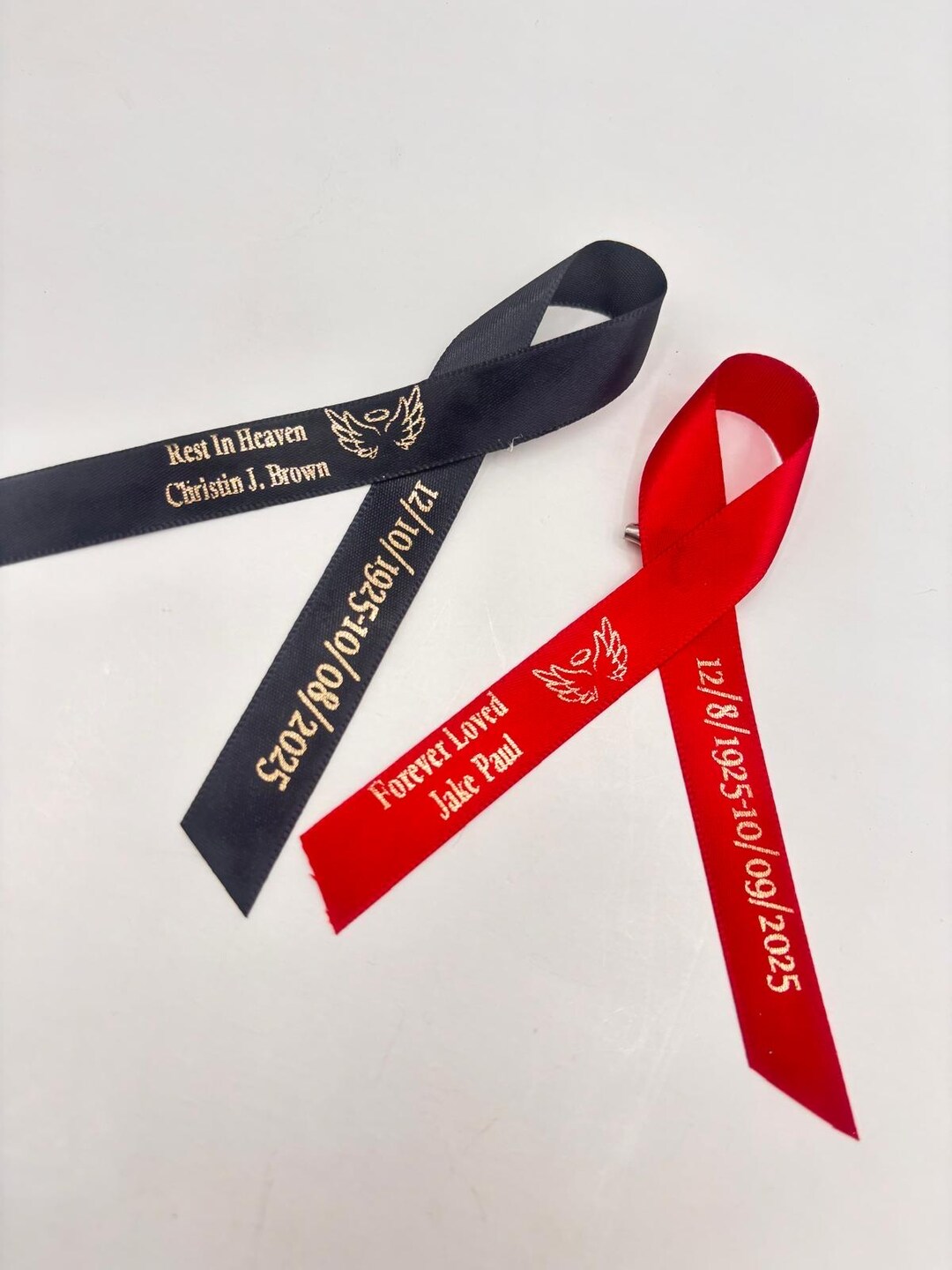 100-12pcs Personalidad Memorial Ribbons Personalized Memorial Ribbons ...