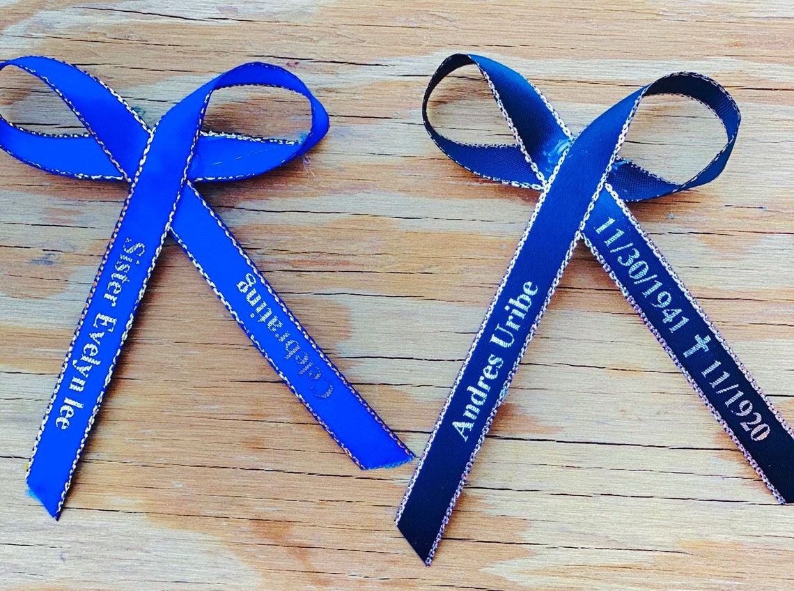 100-50-48-36-24 12pcs Personalized Ribbons/baptismfuneral - Etsy