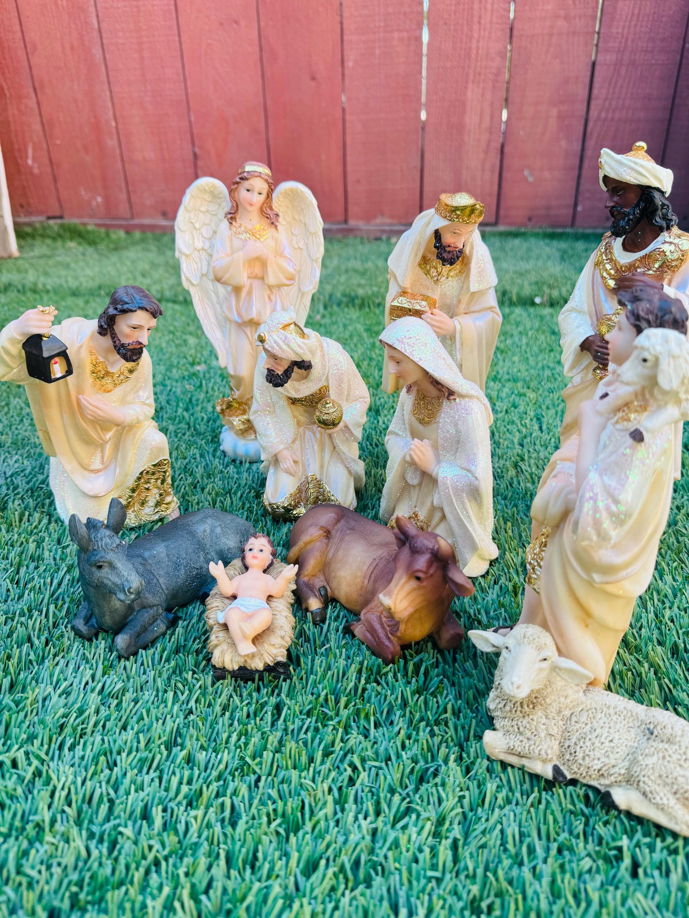 Large Nativity Scene Set: 11-piece Polyresin Figurines, 8" Scale - Etsy