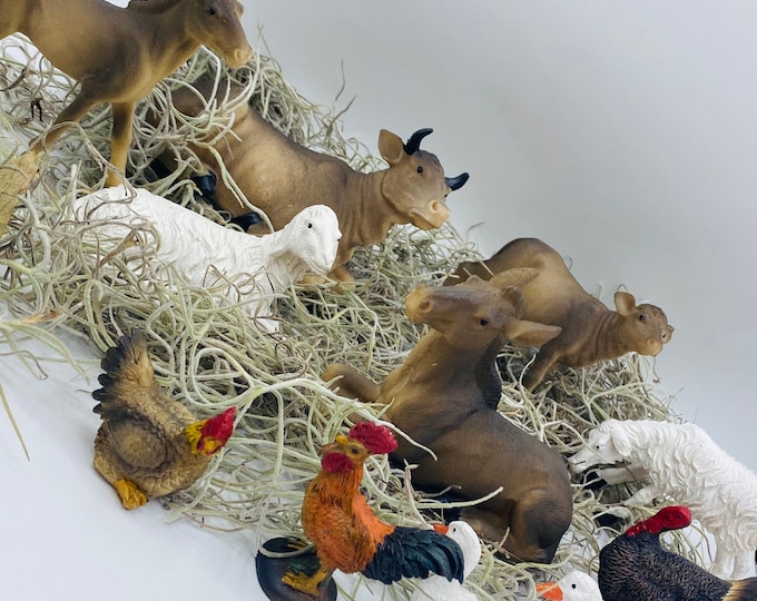 Animal Figurines Nativity Scene Set/11 Animales Para Pesebre - Etsy