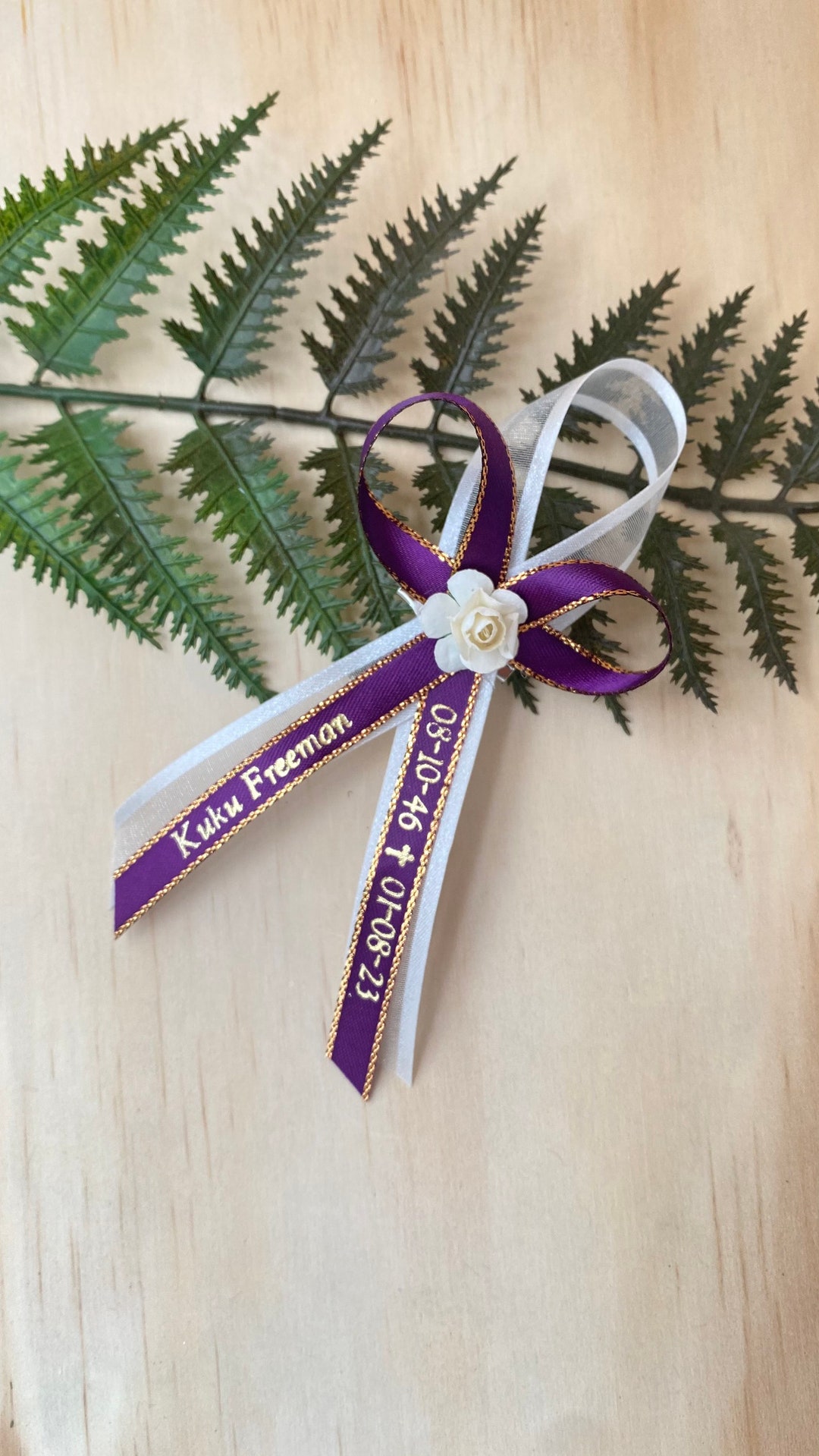 Personalized Funeral Ribbon Favors: Custom Memorial Ribbons With Pin ...