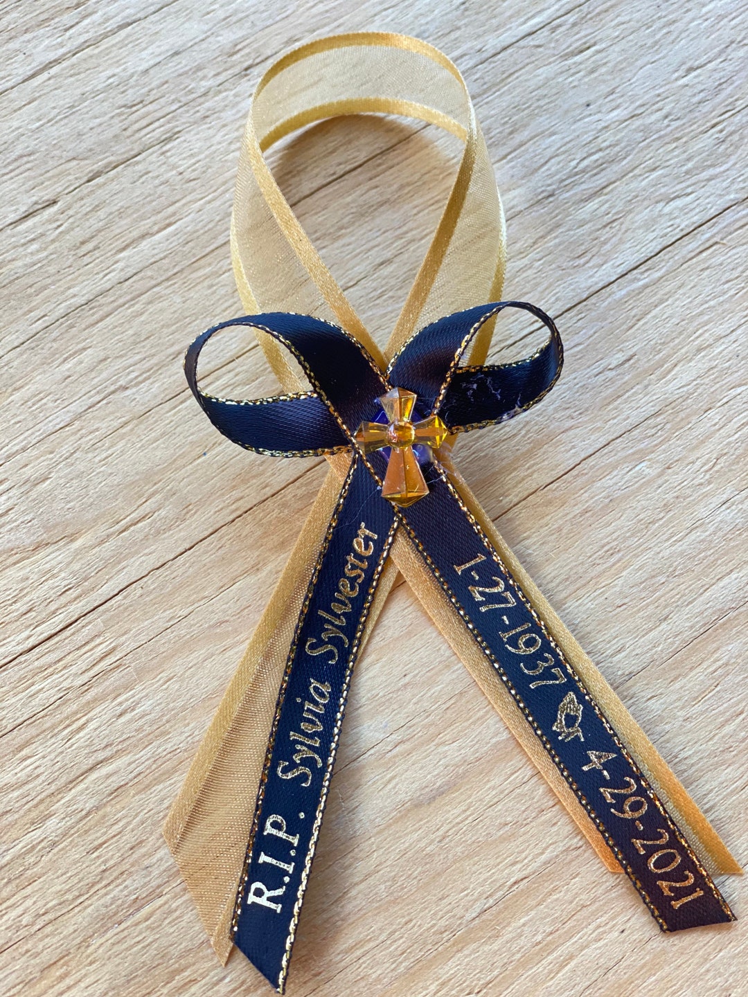 Funeral Ribbons Ribbons With Safety Pin, Memoerial Ribbons - Etsy