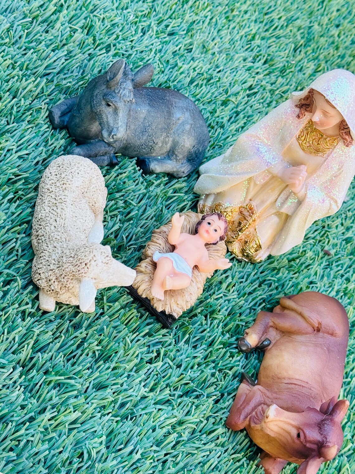 Large Nativity Scene Set: 11-piece Set Nacimiento Navideño (9” Figures ...