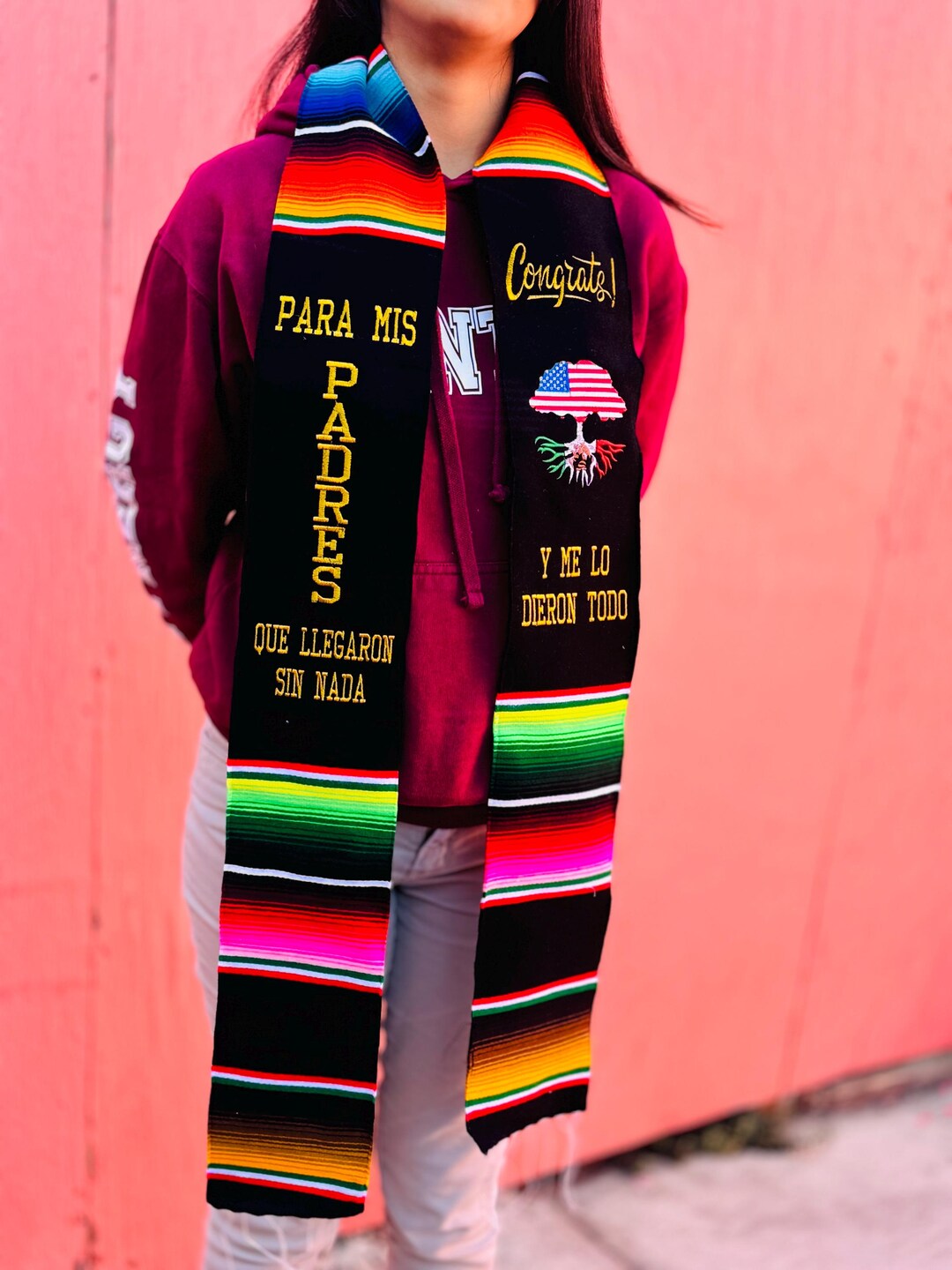 Mexican Serape Graduation Stole, Embroidered, Classs of 2026,graduation ...