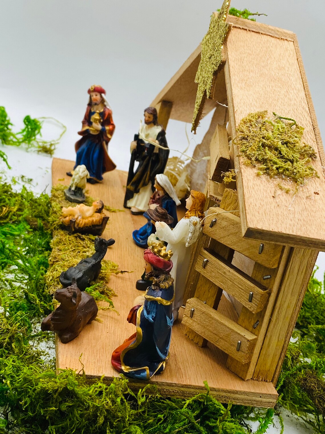 Nativity Scene Set: 12 Piece Nacimiento Navideño Figurines, Nativity ...