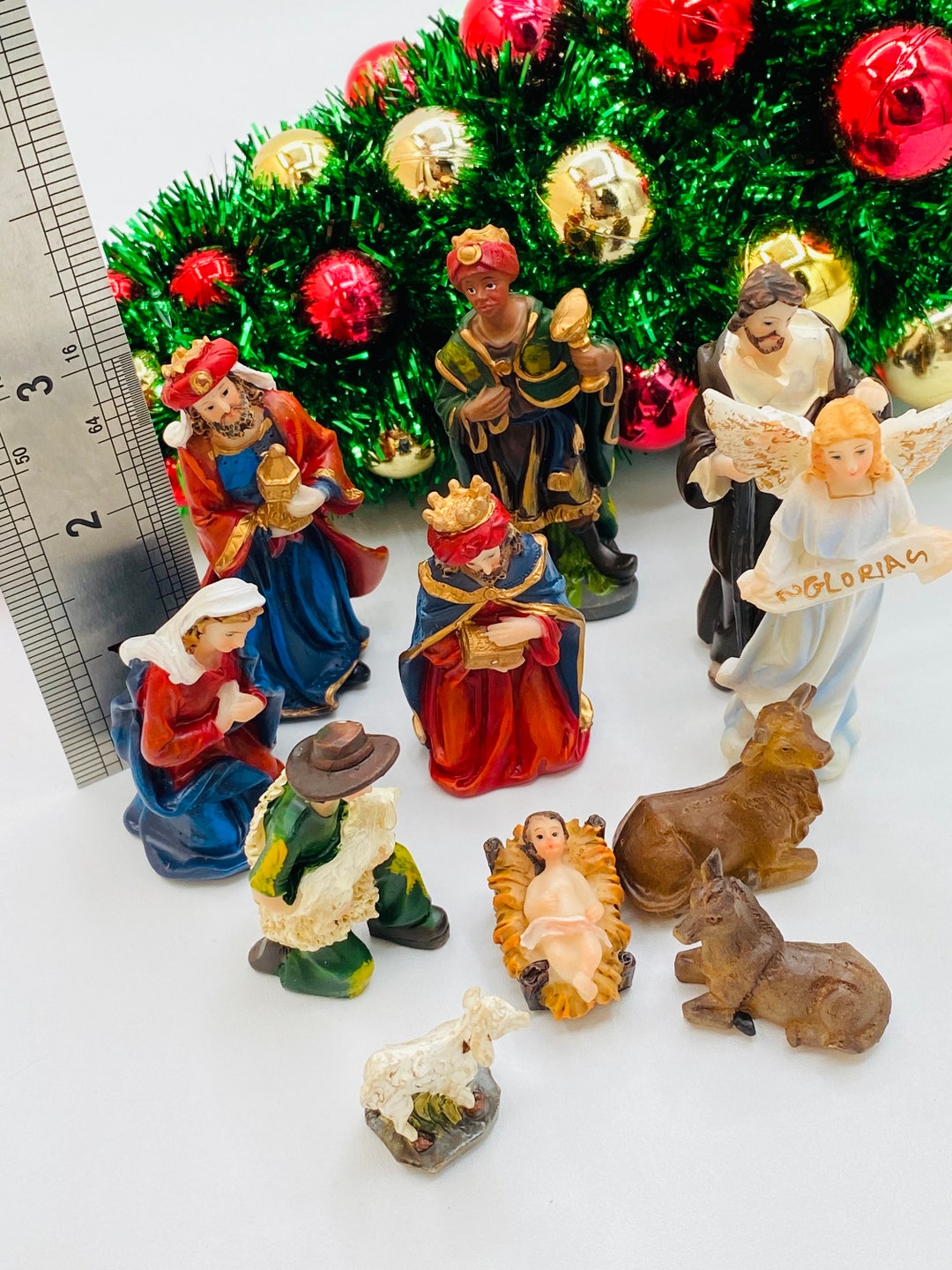Christmas Nativity Scene Set Figures Resinjesus Kids Set Mini ...
