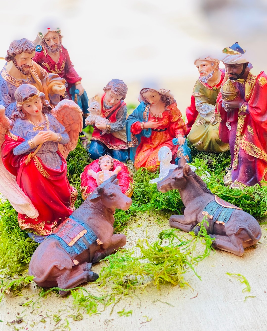 LARGE Nativity Scene Set Figures Baby Jesus-11-piece SET Nacimiento ...