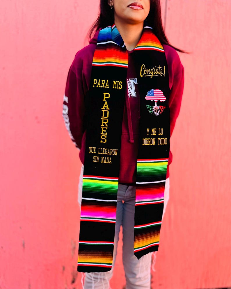 Mexican Serape Graduation Stole: Embroidered, Classs of 2026,graduation ...