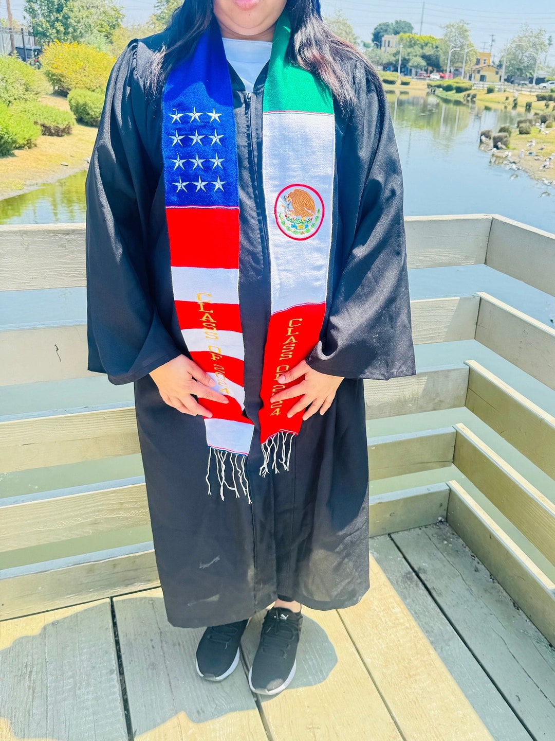 Bandera Mexicana Sash Class of 2024 Graduation Stole Mexico/usa Flag ...