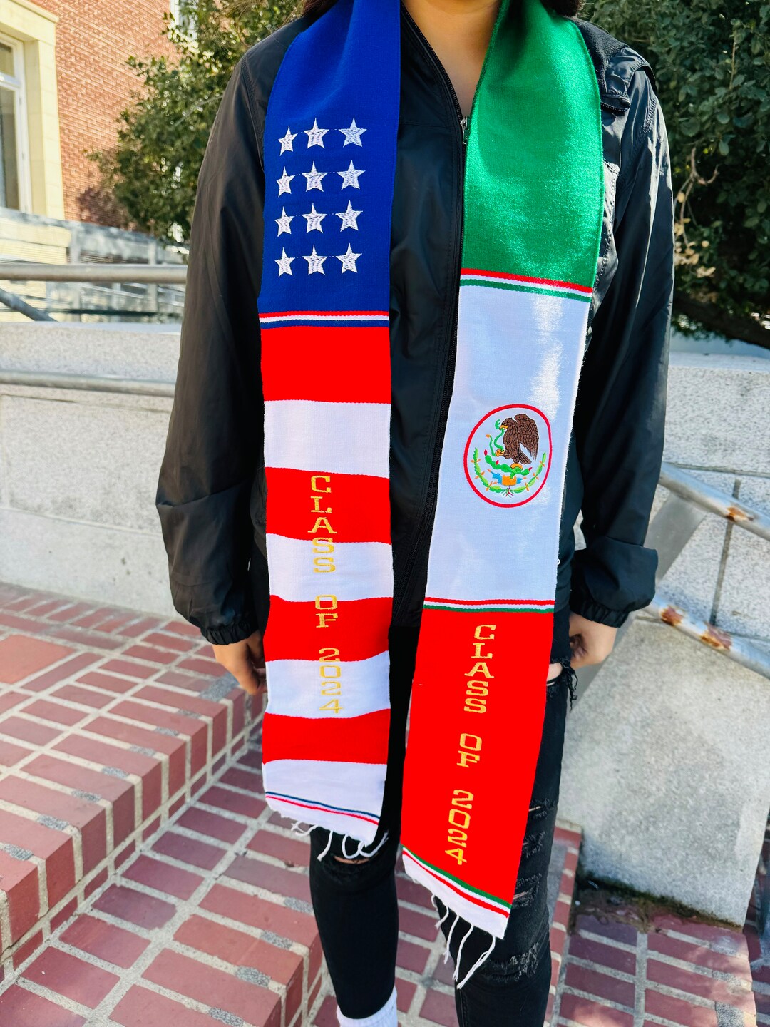 Bandera Mexicana Sash Class of 2024 Graduation Stole Mexico/usa Flag ...