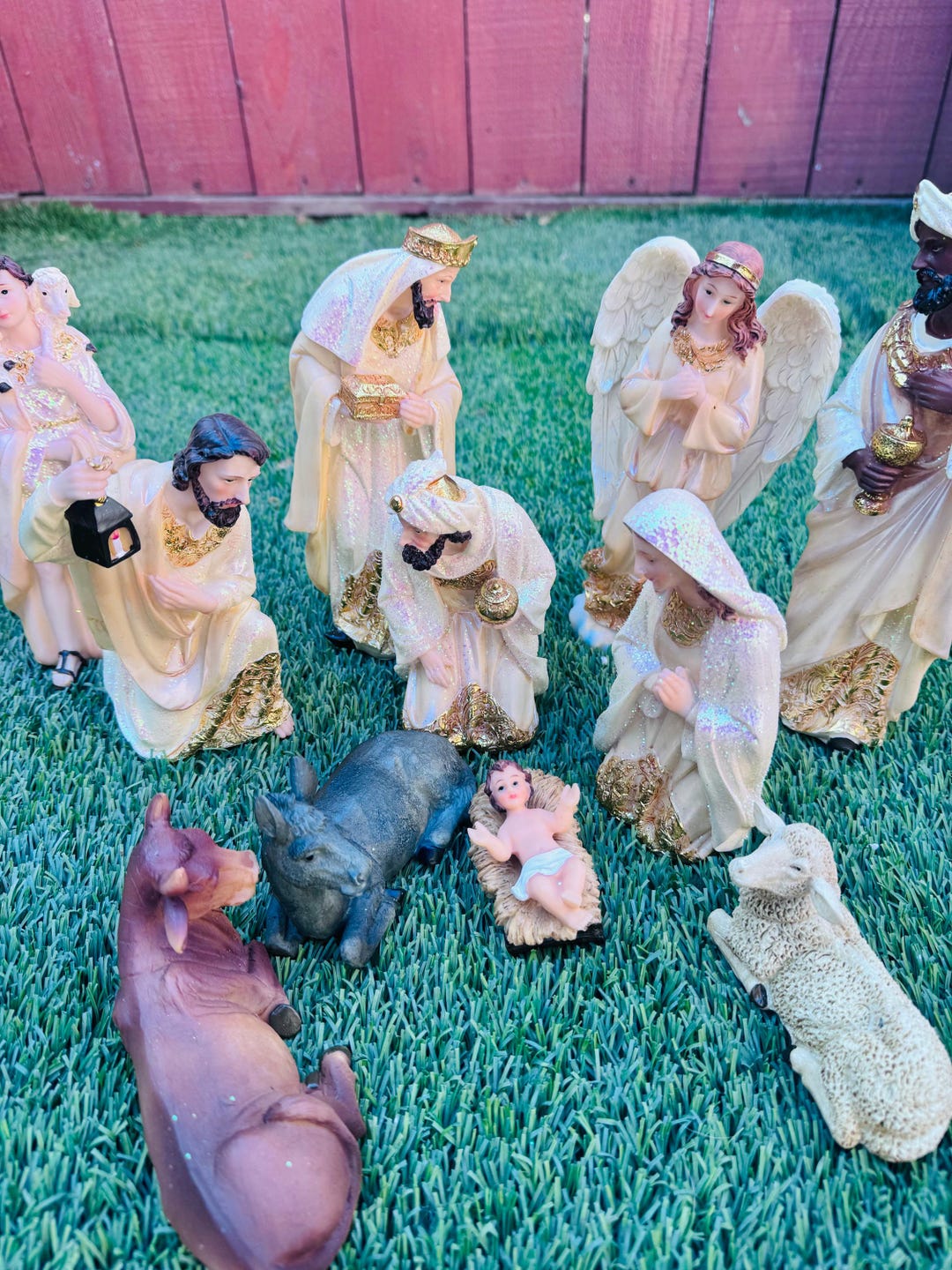 Large Nativity Scene Set: 11-piece Polyresin Figurines, 8" Scale - Etsy
