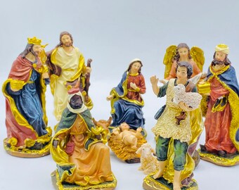 8christmas Nativity Scene Set Figures Polyresin Figurines | Etsy