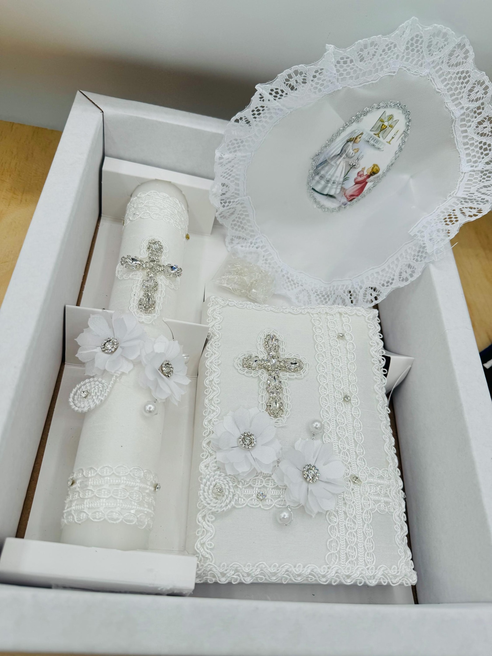 4pcs Elegant First Communion Candle Sets Boy/girls, English & Spanish ...