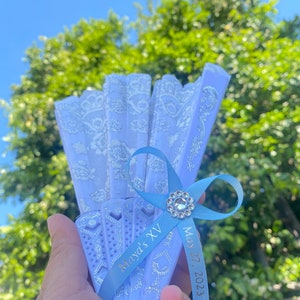 12pcs Hand Fans Quinceanera Favors Personalized Ribbons - Etsy