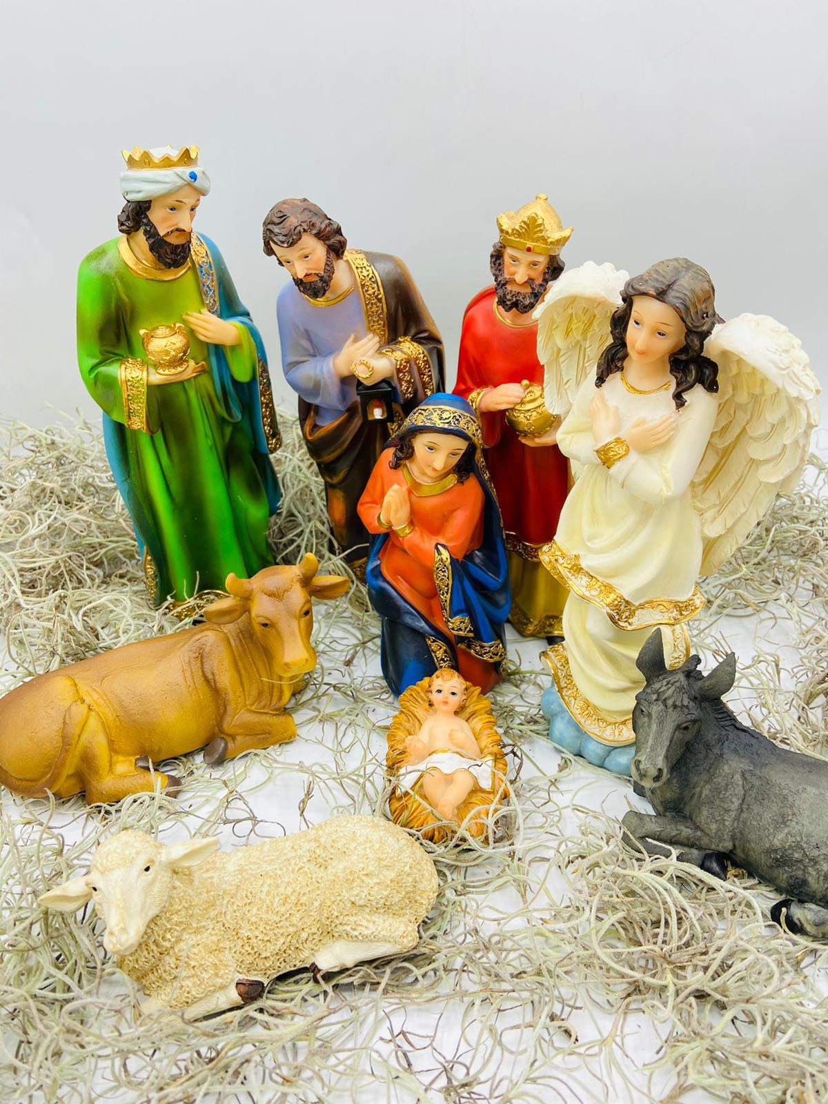 8 Christmas Nativity Set Scene Figures Polyresin - Etsy