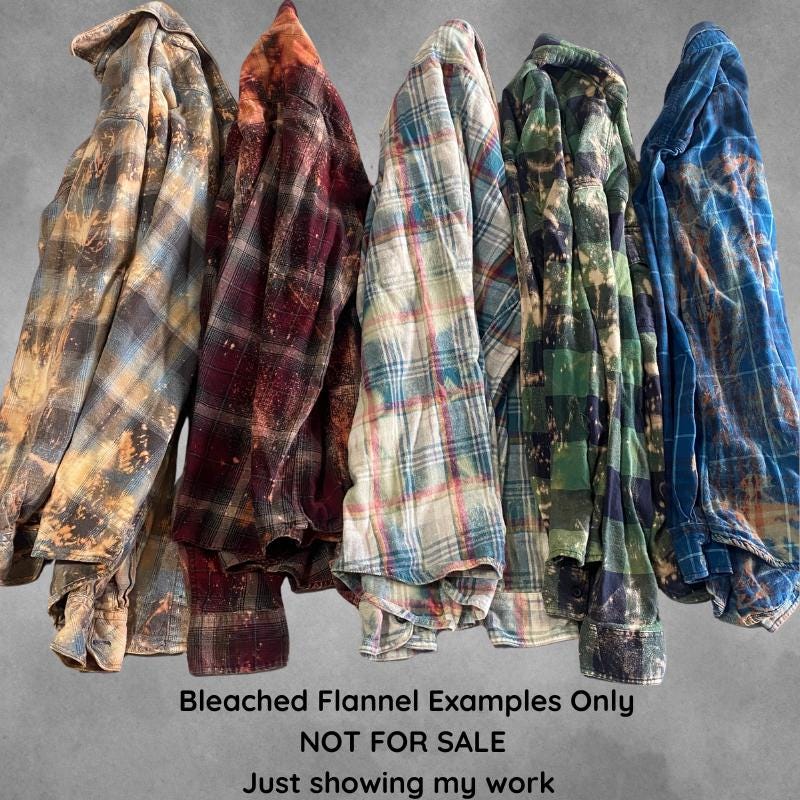 Bleached Plaid Flannel Shirt, Custom Flannel, Shirts for Women and Men ...