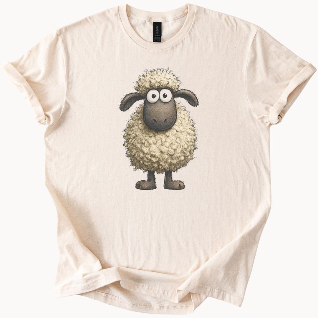 Cute Cartoon Sheep Graphic T Shirt Funny Animal Lover Gift Soft Comfy ...