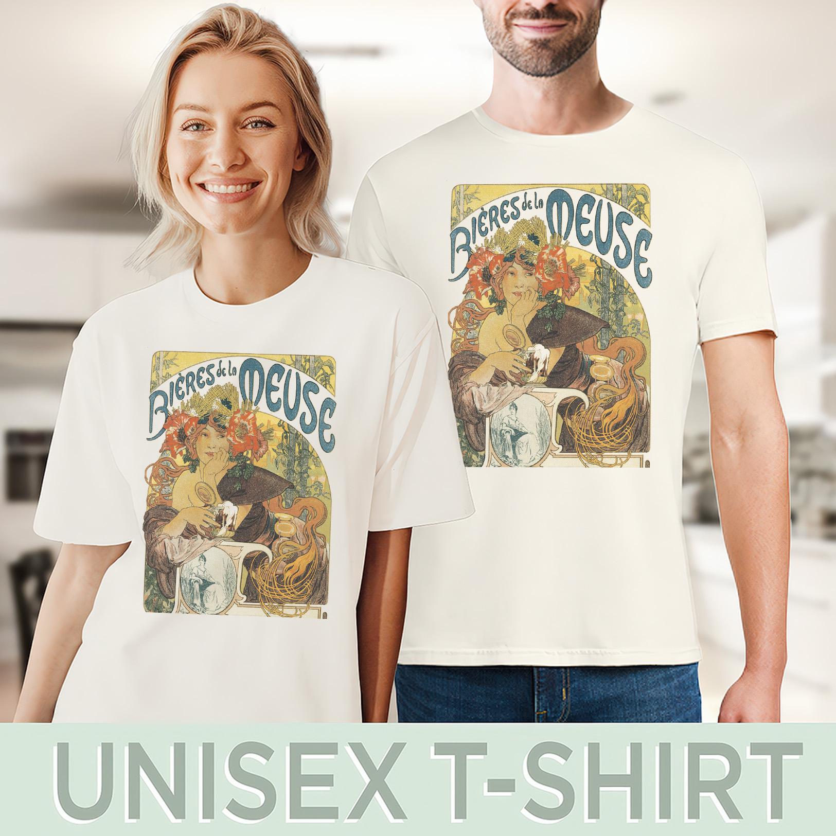 Alphonse Mucha Bieres De La Meuse Art Nouveau Graphic Tee Bohemian ...