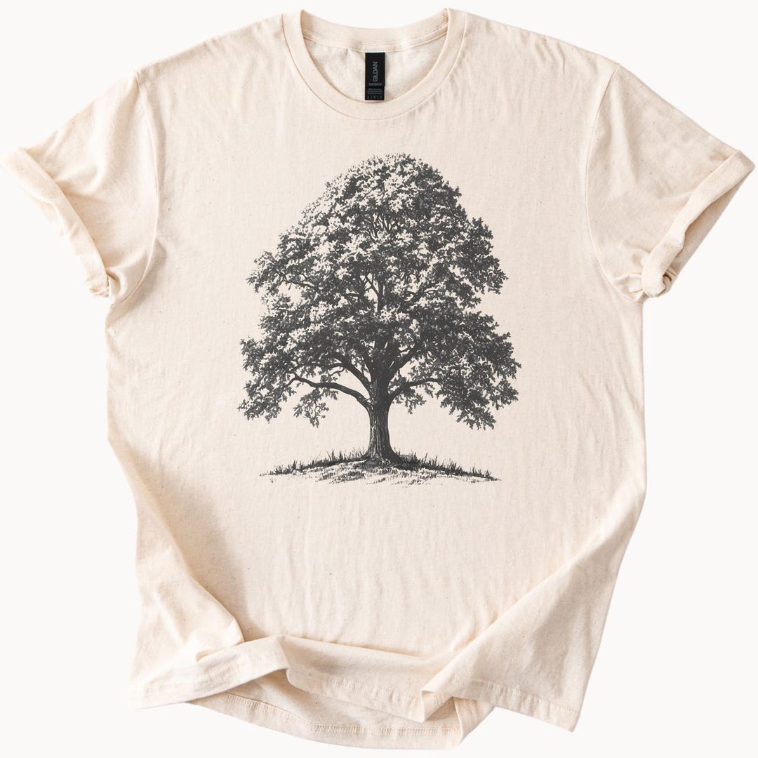 Oak Tree Illustration Graphic Tshirt Nature Art Shirt - Etsy