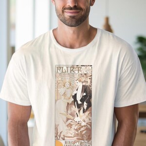 Mucha Flirt Art Nouveau T Shirt Alphonse Mucha Graphic Tee Gift for Her ...