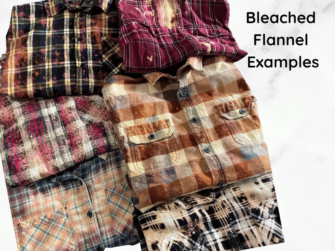 Floral Bunny Graphic Back Flannel Shirt Upcycled Plaid Shirt Unique ...